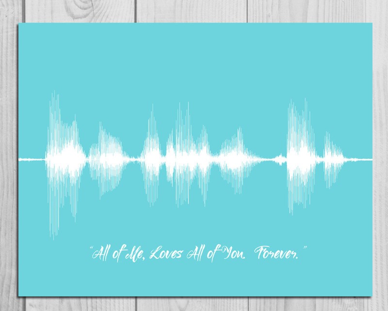 1st Year Anniversary Gift - Personalized Sound Wave Art - Artsy Voiceprint